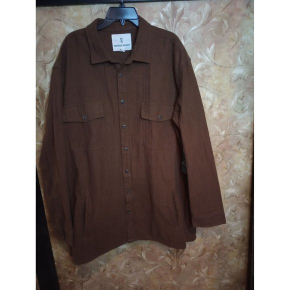 Mutual Weave | Shirts | New Mutual Weave Herringbone Dark Brown Denim ...